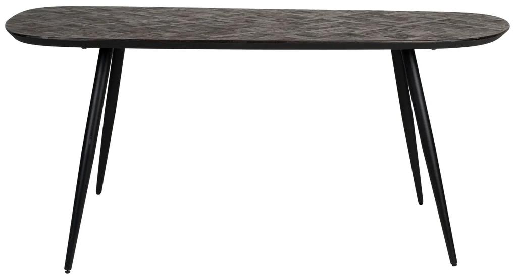 OnaDnes -20% White Label Tmavě hnědý teakový jídelní stůl WLL WEBSTER 180 x 95 cm