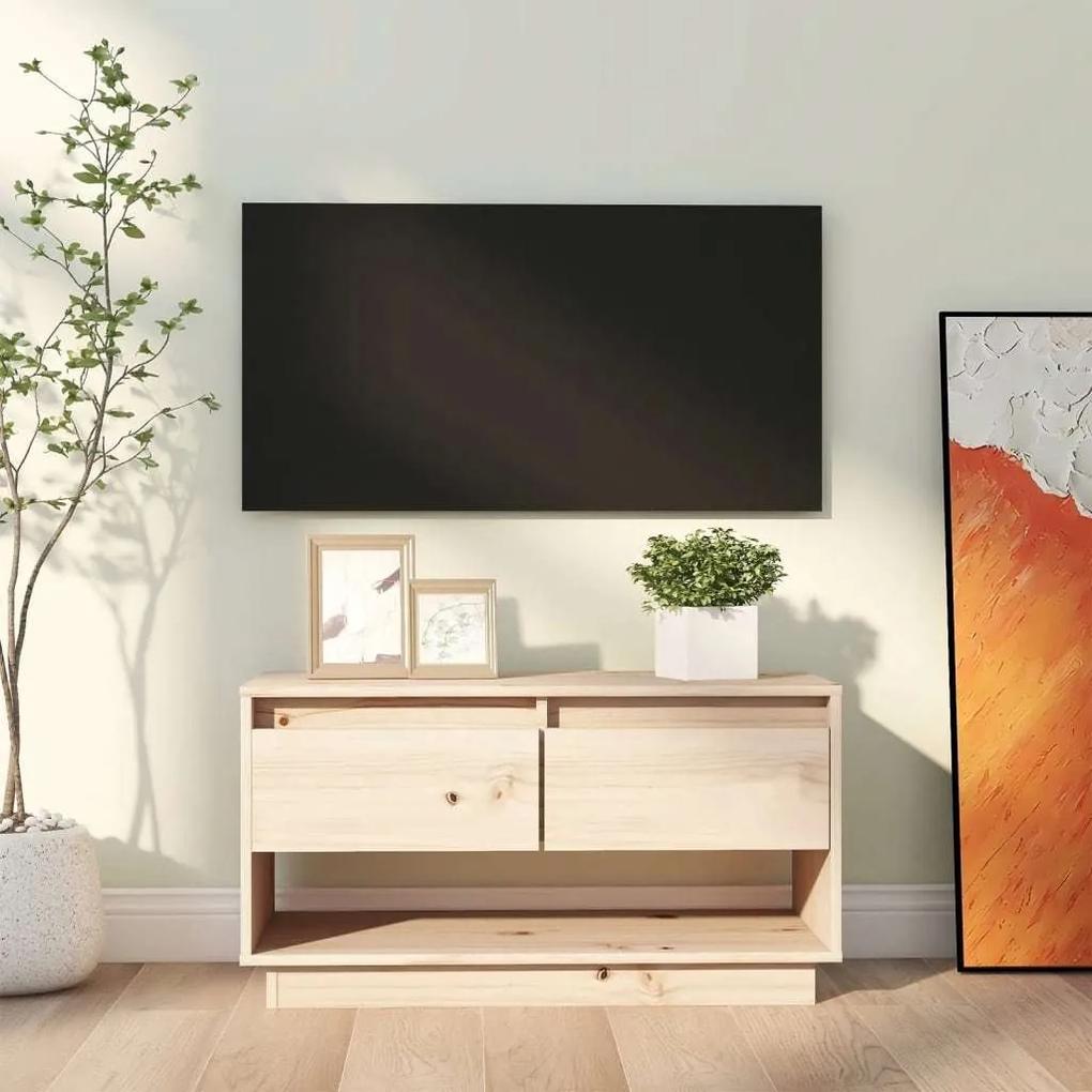 vidaXL TV skříňka 74 x 34 x 40 cm masivní borové dřevo [813843] Barva: Šedá