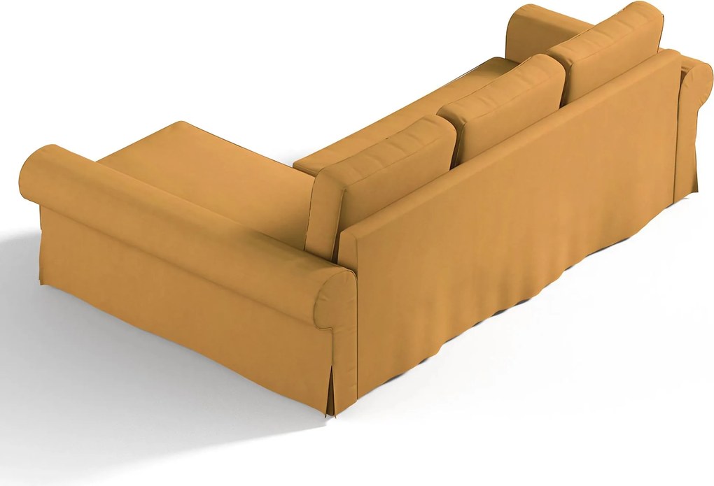 Potah na pohovku IKEA Backabro rozkládací se šezlongem barva žlutá látka pletený vzor