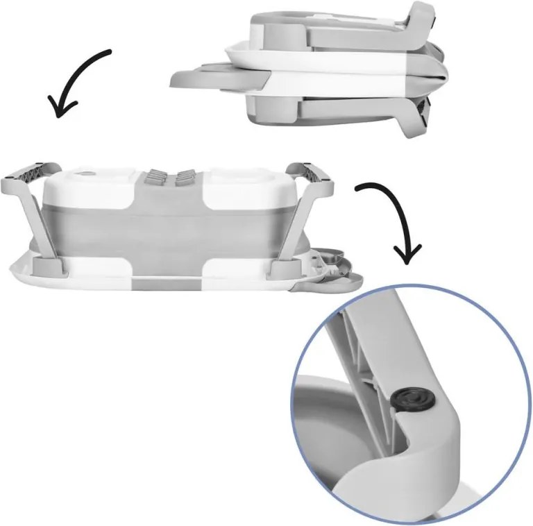 Vanička pro miminko s teploměrem skládací 27L SPRINGOS BAMBINA šedá