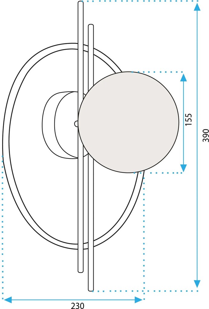 Toolight Toolight, LED nástěnné svítidlo 50cm APP1390-CW, zlatá, OSW-05052