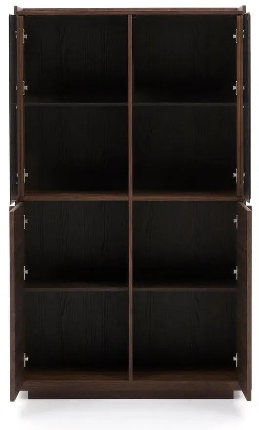 Hnědá vitrína v dekoru ořechu 100x170x40 cm Onix – Kave Home