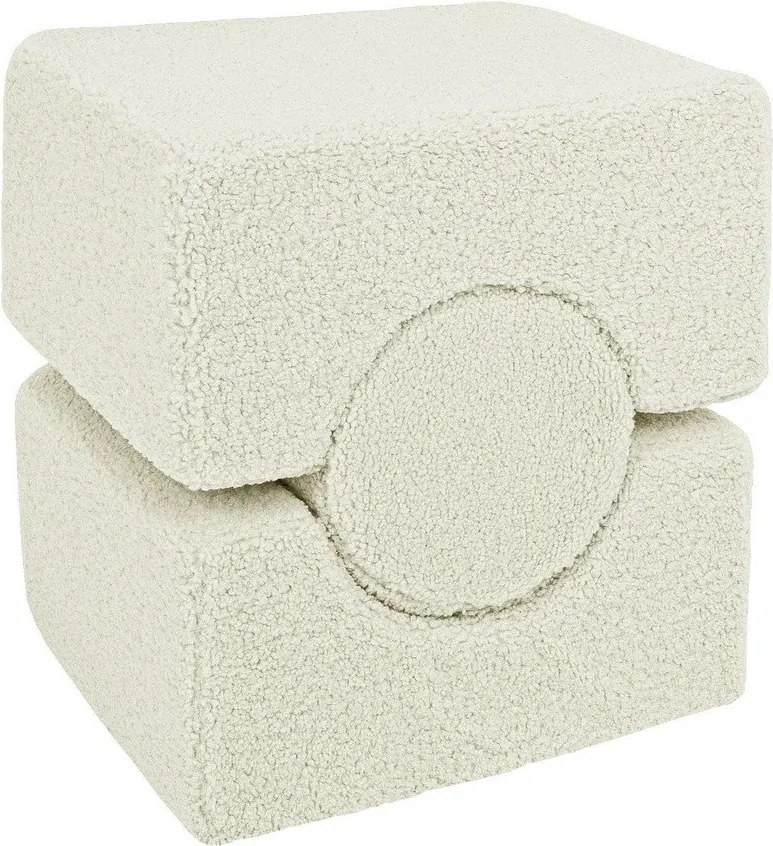 Bílé pěnové hřiště 3 ks z materiálu bouclé výška 30 cm 83x45 cm – Meowbaby