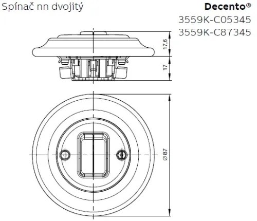 ABB Decento vypínač č.5 černá 3559K-C05345 N porcelán