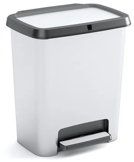 Curver Koš na odpad Compatta Style Steel rec. 12+12L, stříbrný