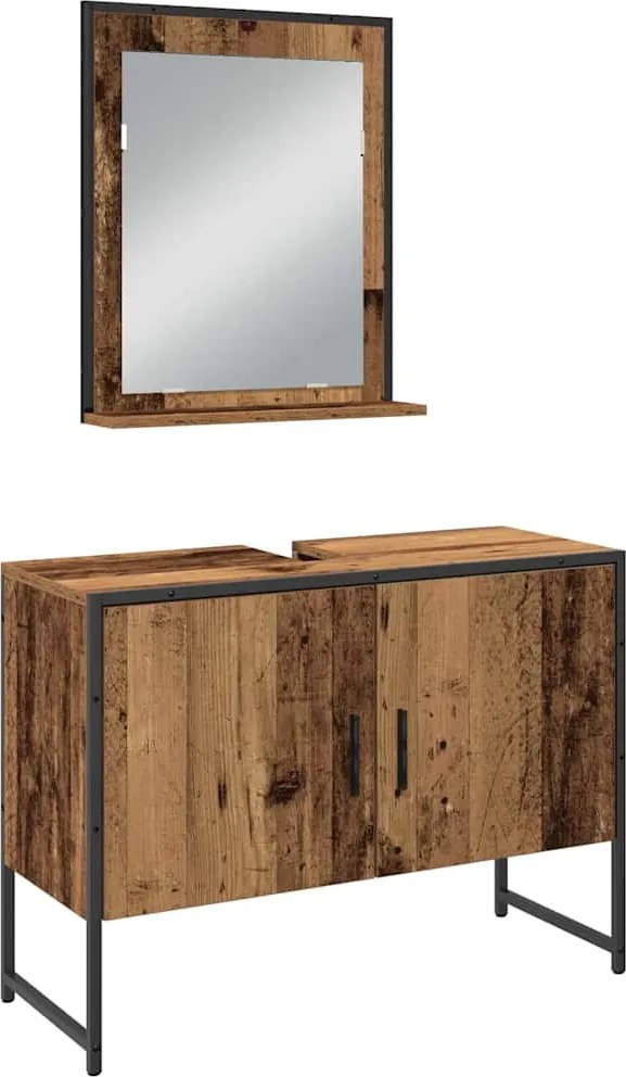 Sada koupelnového nábytku 3 ks Hnědá 33 x 33 x 113,5 cm 3334374