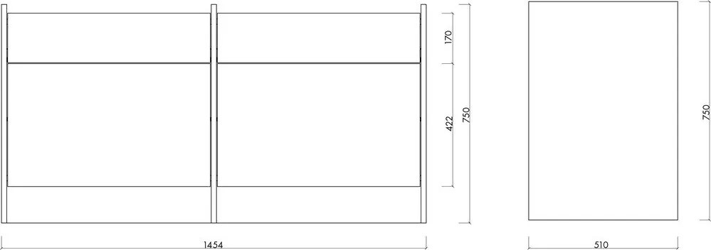 Černá komoda 146x76x51 cm Hido – noo.ma