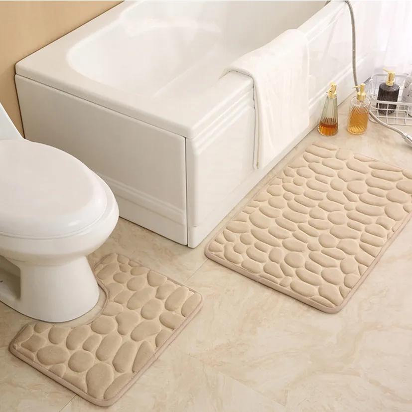 Koupelnové kusové koberečky Stone 2 kusy 80x50/40x50cm bežový
