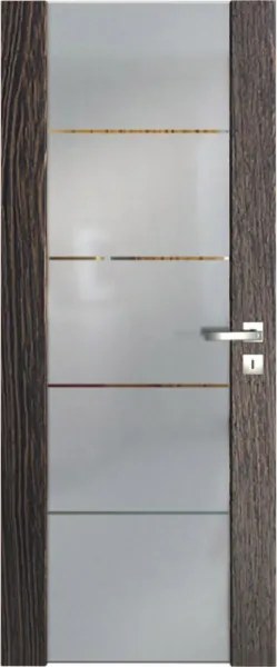 Interiérové dveře vasco doors VENTURA SATINATO kombinované sklo s pruhy Průchozí rozměr: 70 x 197 cm, Orientace dveří: Levé dveře, Dekor: Dub přírodní