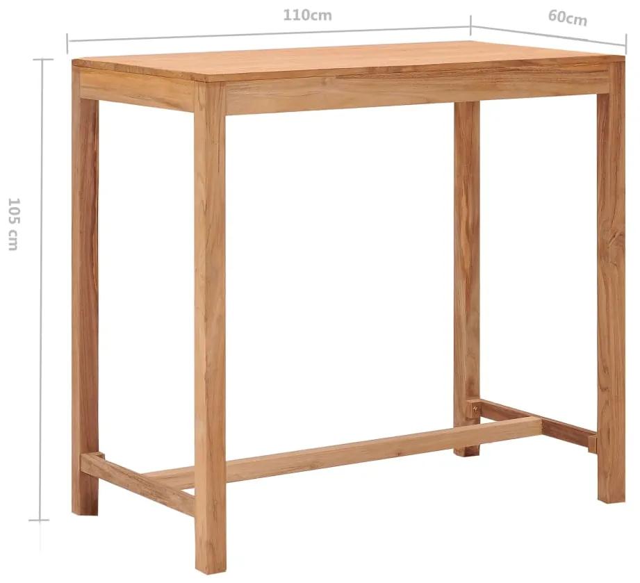 vidaXL Zahradní barový stůl 110 x 60 x 105 cm masivní teakové dřevo