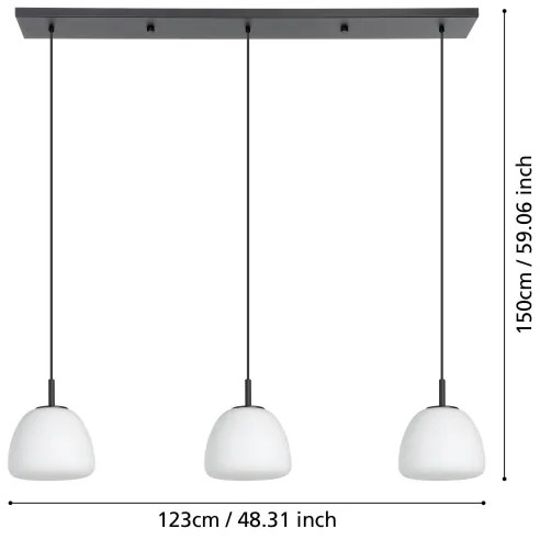Eglo 390202 - Lustr na lanku BALMES 3xE27/40W/230V