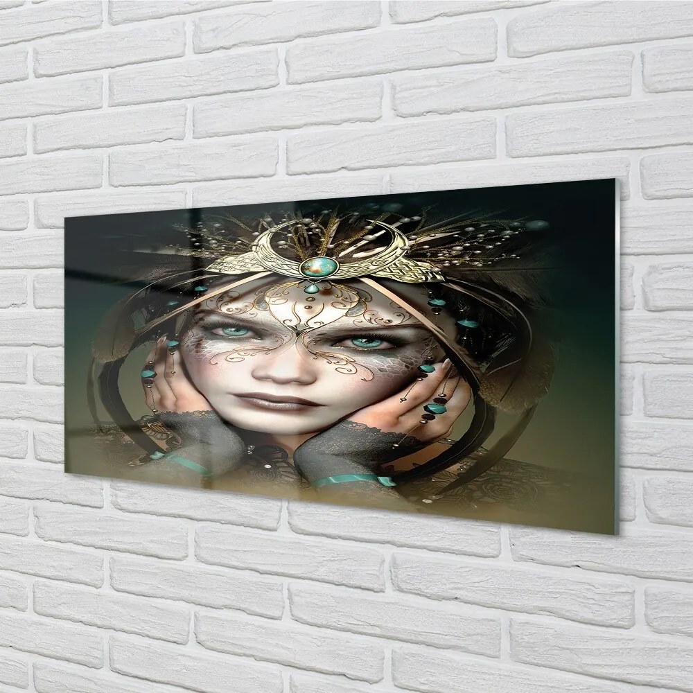 Obraz na skle Ženské modré oči 100x50 cm