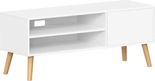 TV stolek – bílý minimalistický design, 120 × 40 × 49 cm