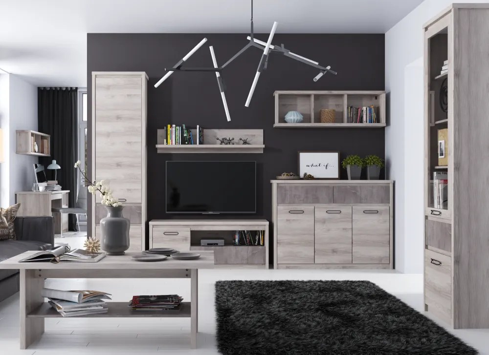 Komoda 3D2S, kaštan nairobi/onyx, JESI NEW
