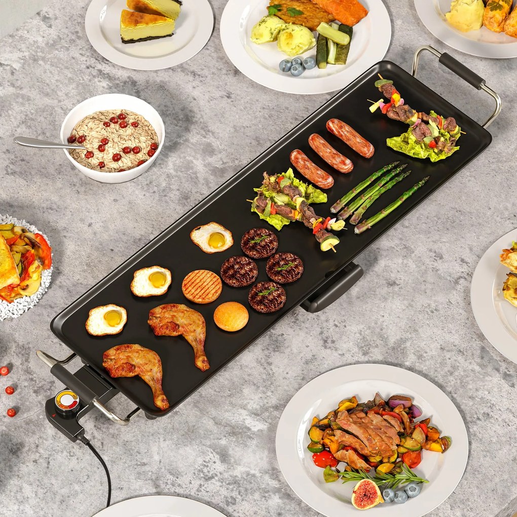 Costway 70 cm Elektrická grilovací deska Teppanyaki Gril Nepřilnavý povrch