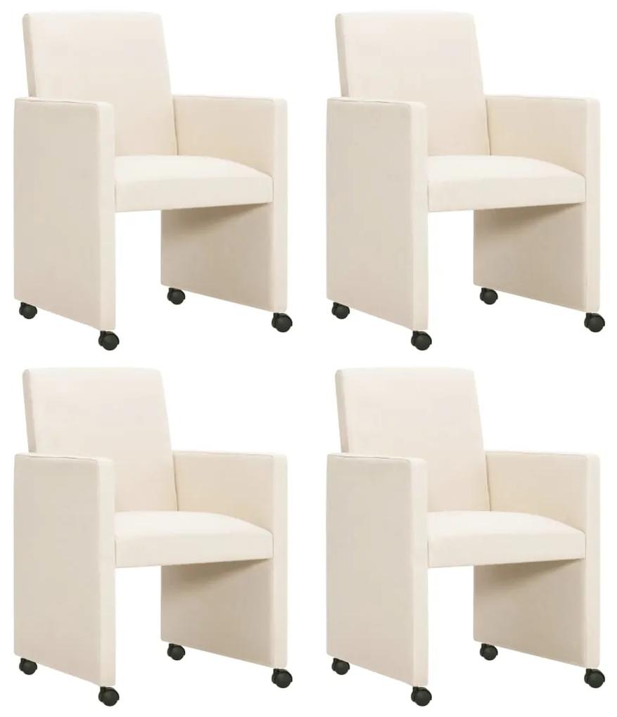 276887 vidaXL Jídelní židle 4 ks krémové textil