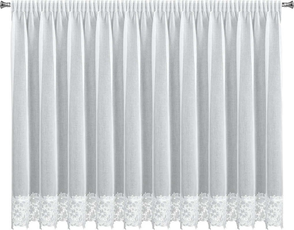 ZÁCLONA NA PÁSCE ARTEMIDA 350X155 CM BÍLÁ