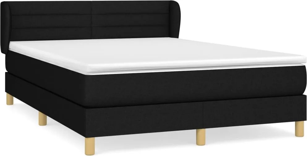 Box spring postel s matrací černá 140 x 190 cm textil 3126879