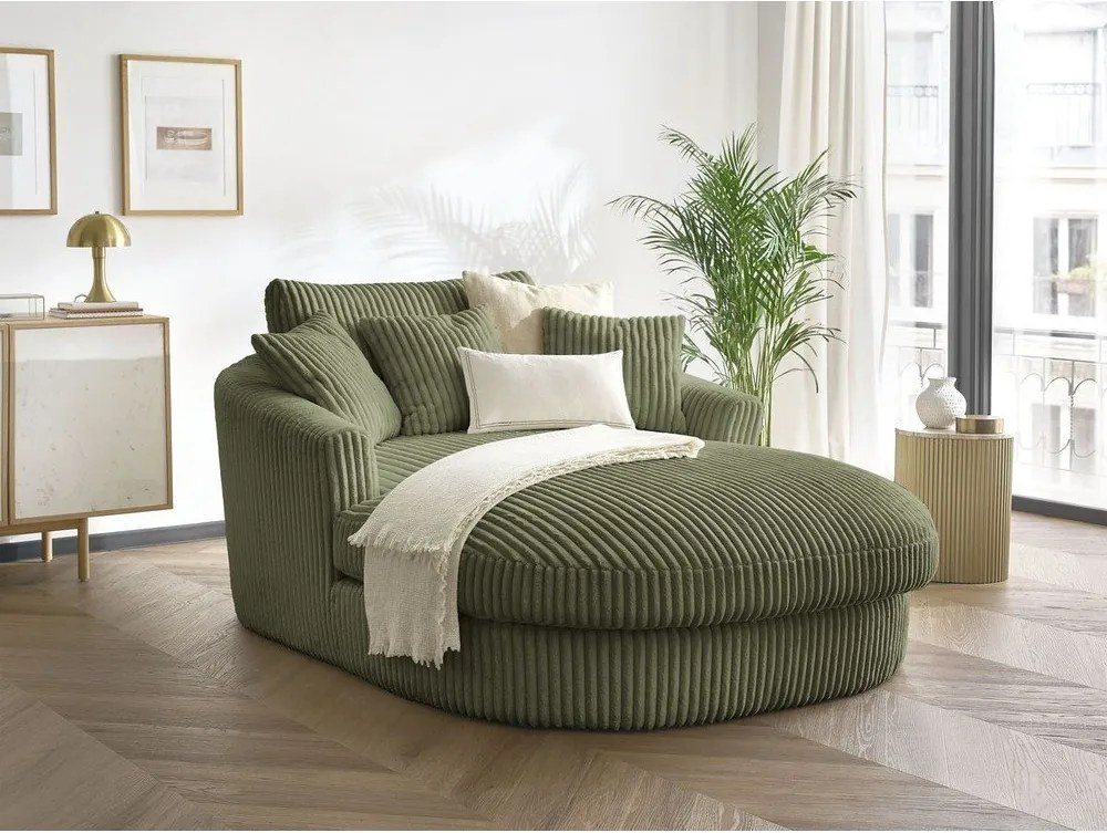 Zelené manšestrové křeslo Belem – Bobochic Paris