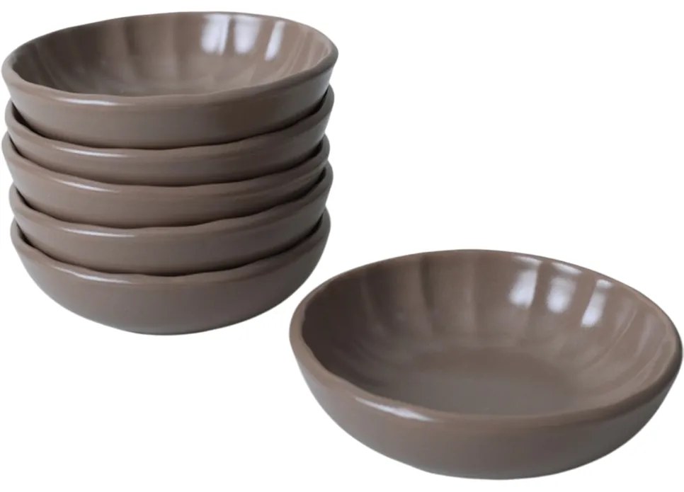 Sada 6 kameninových misek Laguna 12 cm, hnědá