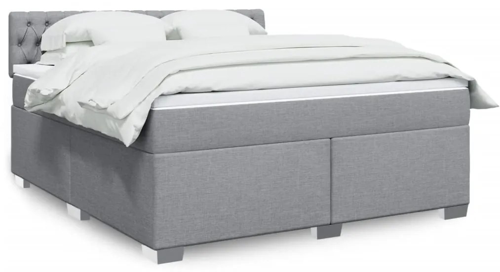 Box spring postel s matrací světle šedá 180 x 200 cm textil 3288274