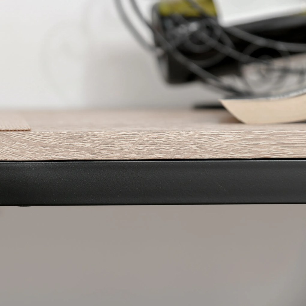 HOMCOM Barový stůl se 2 židlemi 3-dílná stolová sestava barová židle MDF v přírodní a černé barvě 89x45x87cm do kuchyně a jídelny | Aosom.de