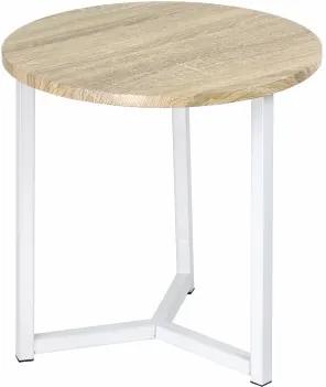 Příruční stolek, přírodní/bílá, CELINI