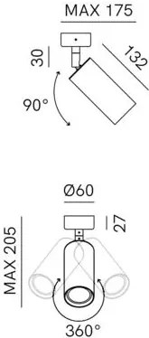 Il Fanale Girasoli, spotové svítidlo z přírodní mosazi 1xGU10 max.5W, prům.6cm, výška 20,5cm