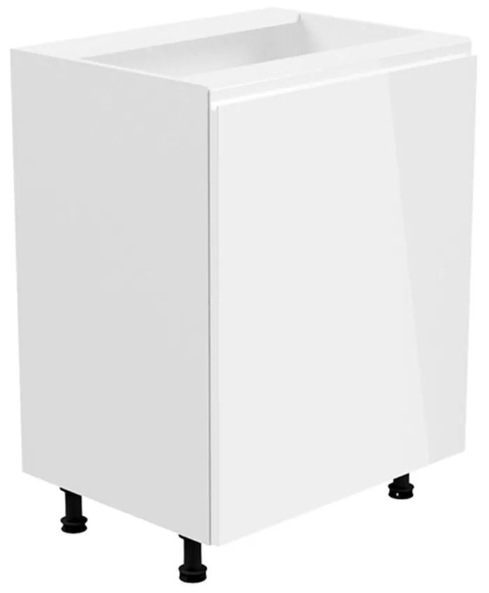 Spodní skříňka, bílá / bílá extra vysoký lesk, pravá, AURORA D601F