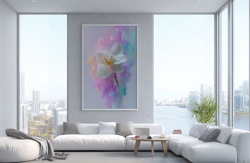 Jemná aura - obraz - Orchidej v barevném kouři 51 - A2 – 420 × 594 mm - 449 Kč