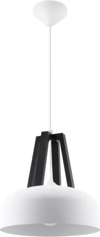 Závěsné svítidlo Sollux SL.0387 E27 60W bílá/černá