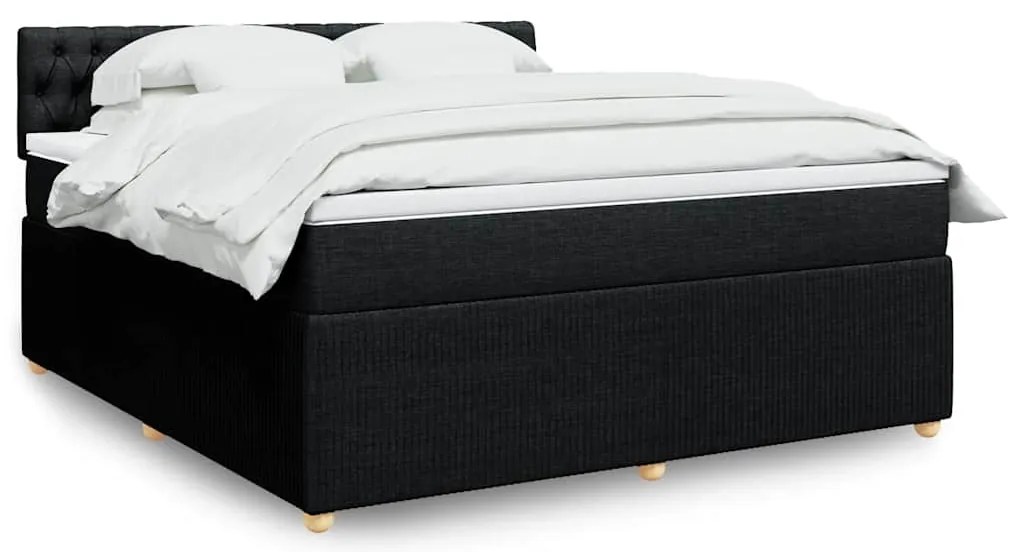 Box spring postel s matrací černá 180x200 cm textil 3289844