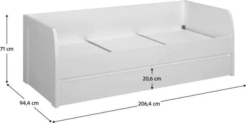 Postel 2S, 90x200 bílá, ERODIN Kondela 0000374482