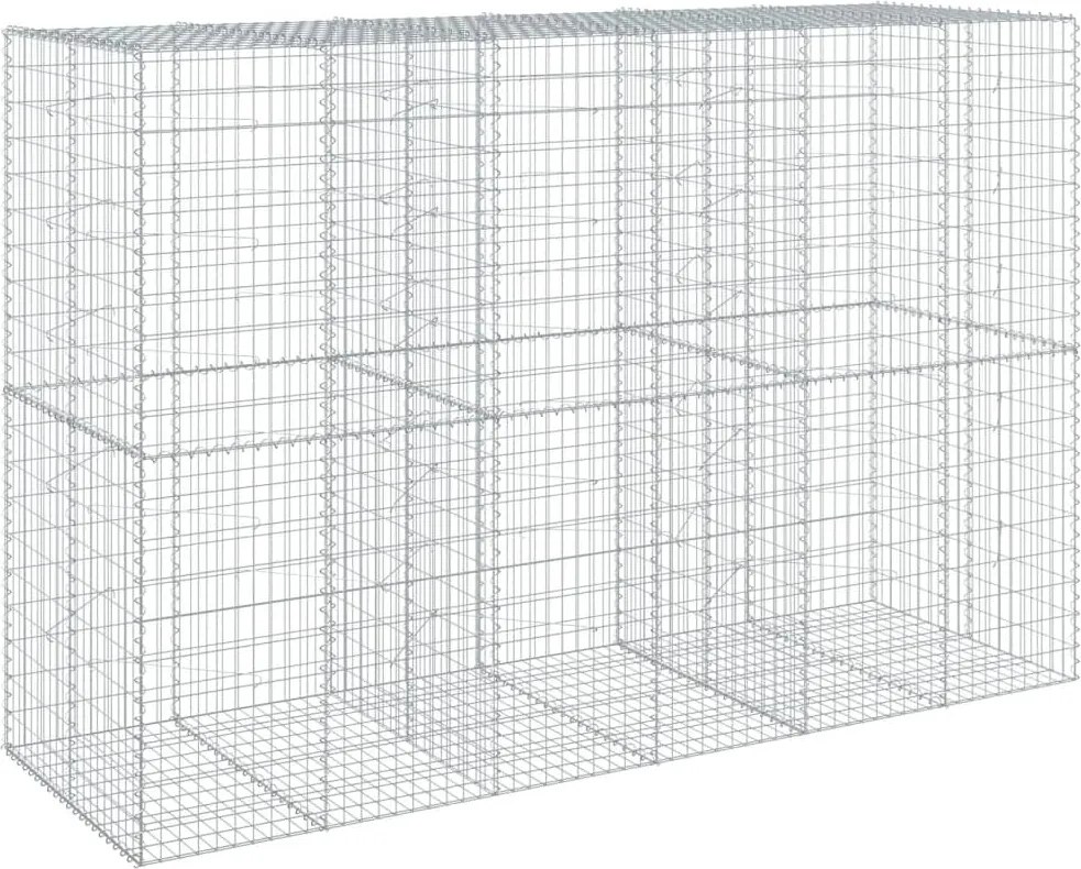 Gabionový koš s víkem 300 x 100 x 200 cm pozinkované železo 3295229