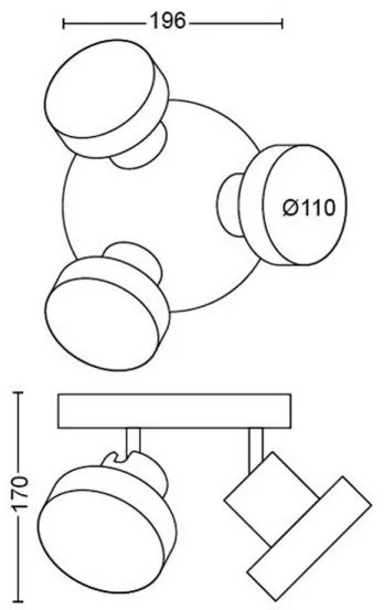 Philips 50603/31/P0 - LED Bodové svítidlo BUKKO 3xLED/4,5W/230V