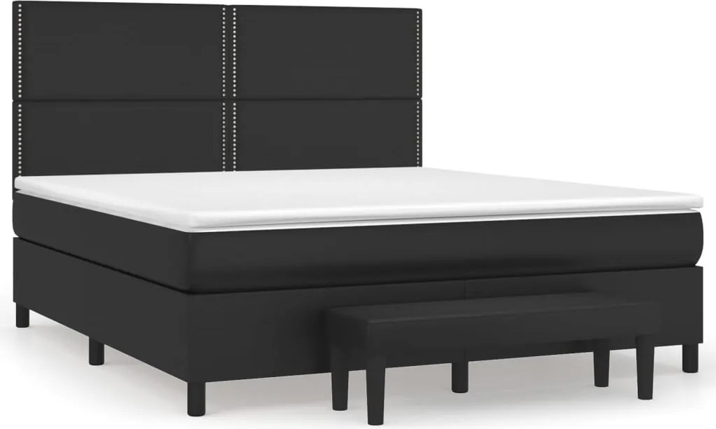 Box spring postel s matrací černá 180x200 cm umělá kůže 3137617