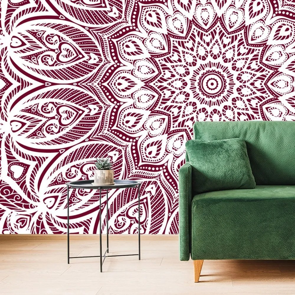 Tapeta Mandala harmonie na růžovém pozadí - 225x150 cm