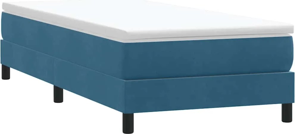 Postel Box Spring bez matrace tmavě modrá 80x210 cm samet 3315805