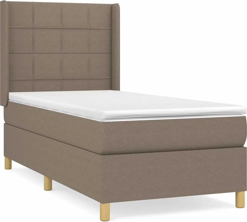 Box spring postel s matrací taupe 90x190 cm textil 3131957