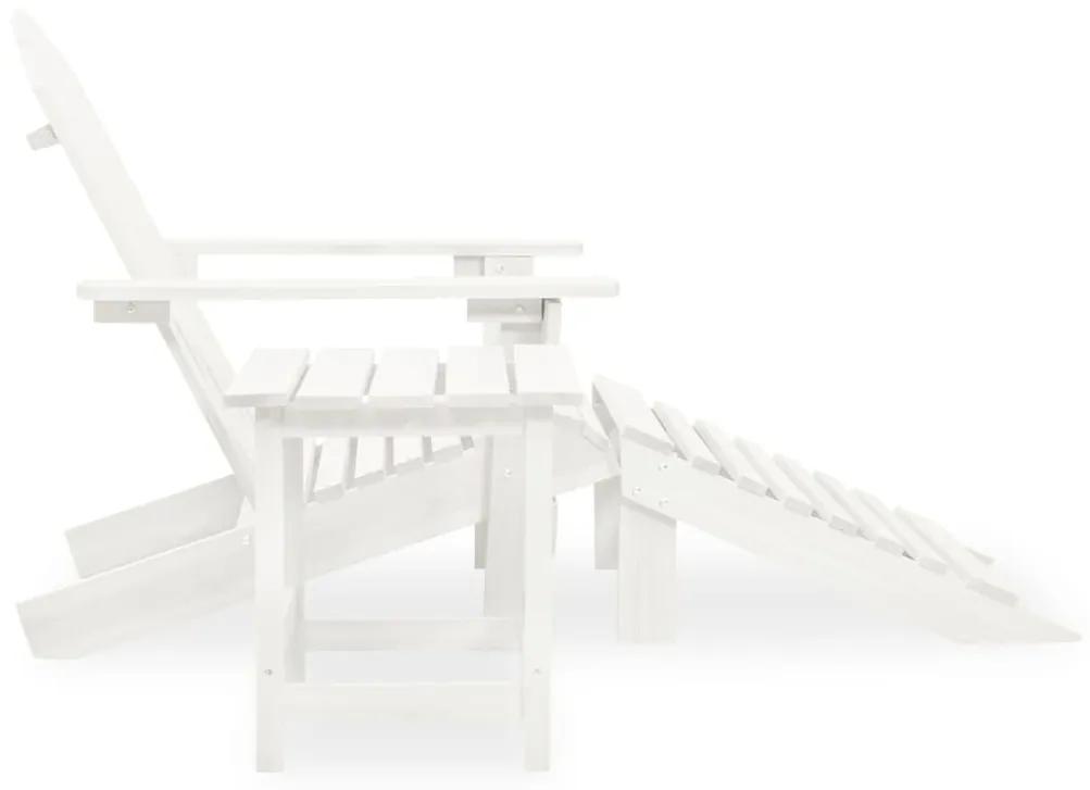 vidaXL Zahradní židle Adirondack podnožka a stůl masivní jedle bílá