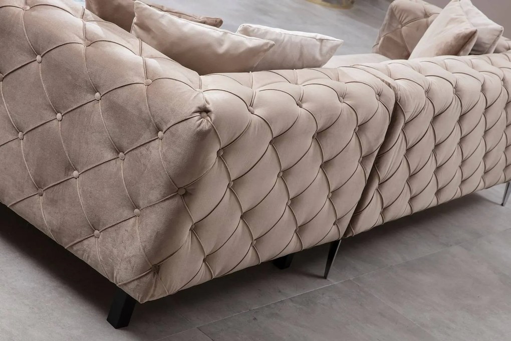 Designová rohová sedačka Rococo béžová - levá