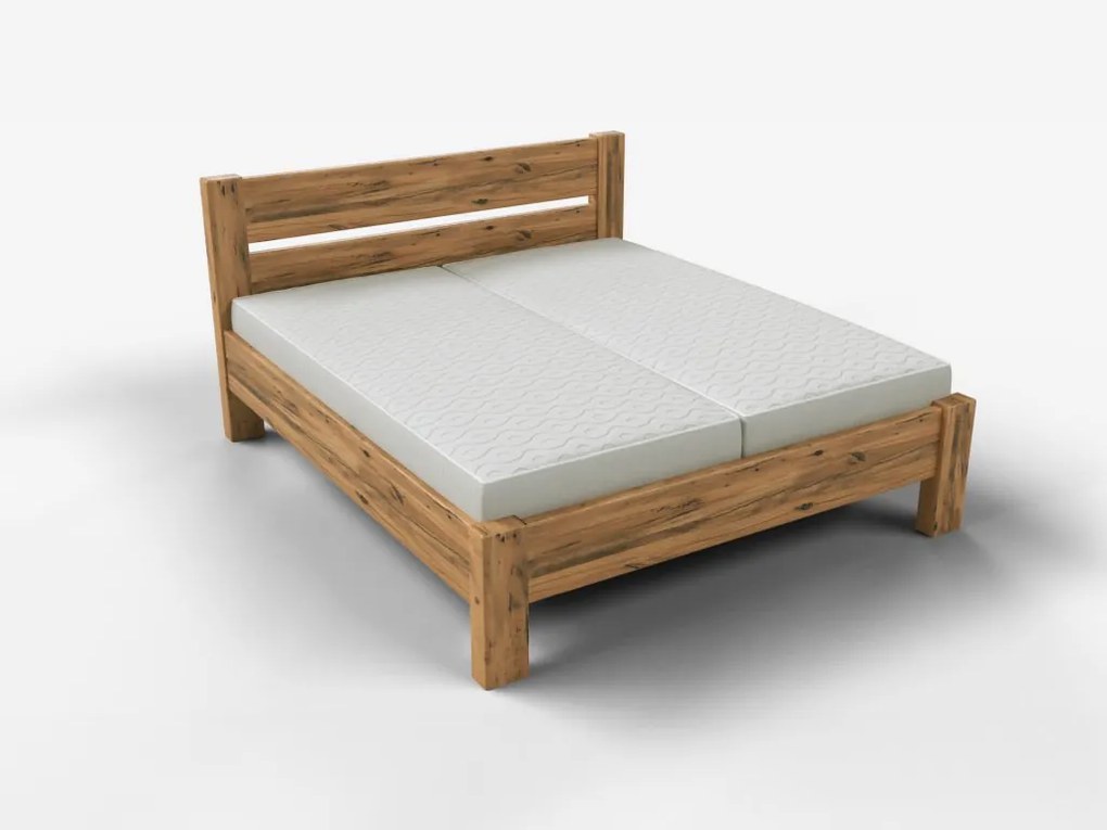 Ekointerier Tyger Retro postel - buk jádrový Moření: č. 10 - bílá, Rozměr: 180 x 200 cm