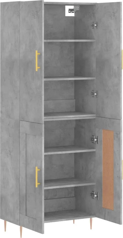 Skříň highboard betonově šedá 69,5x34x180 cm kompozitní dřevo 3195783