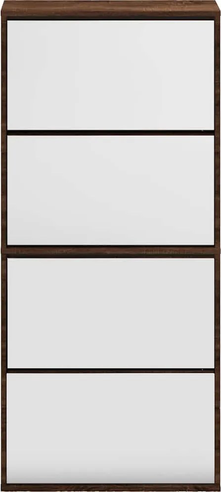 Botník se zrcadlem 4patrový hnědý dub 63 x 17 x 134 cm 3228279