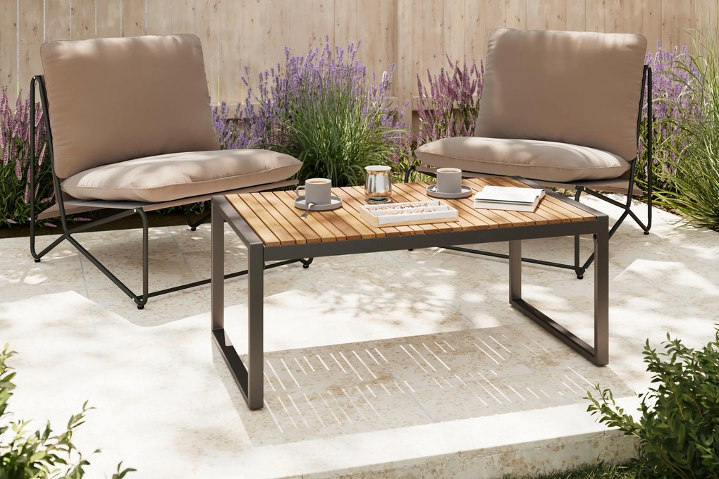 XXXLutz ZAHRADNÍ STOLEK, dřevo, kov, 110/45/62 cm Ambia Garden - Online Only zahradní nábytek - 002905001101