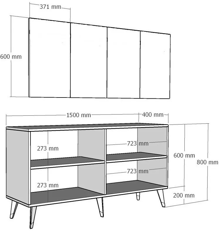 Skříňka Isil White and Gold