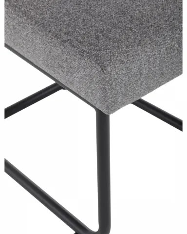 Jídelní židle světle šedá látka nohy černý kov DCL-P3107 SIL2