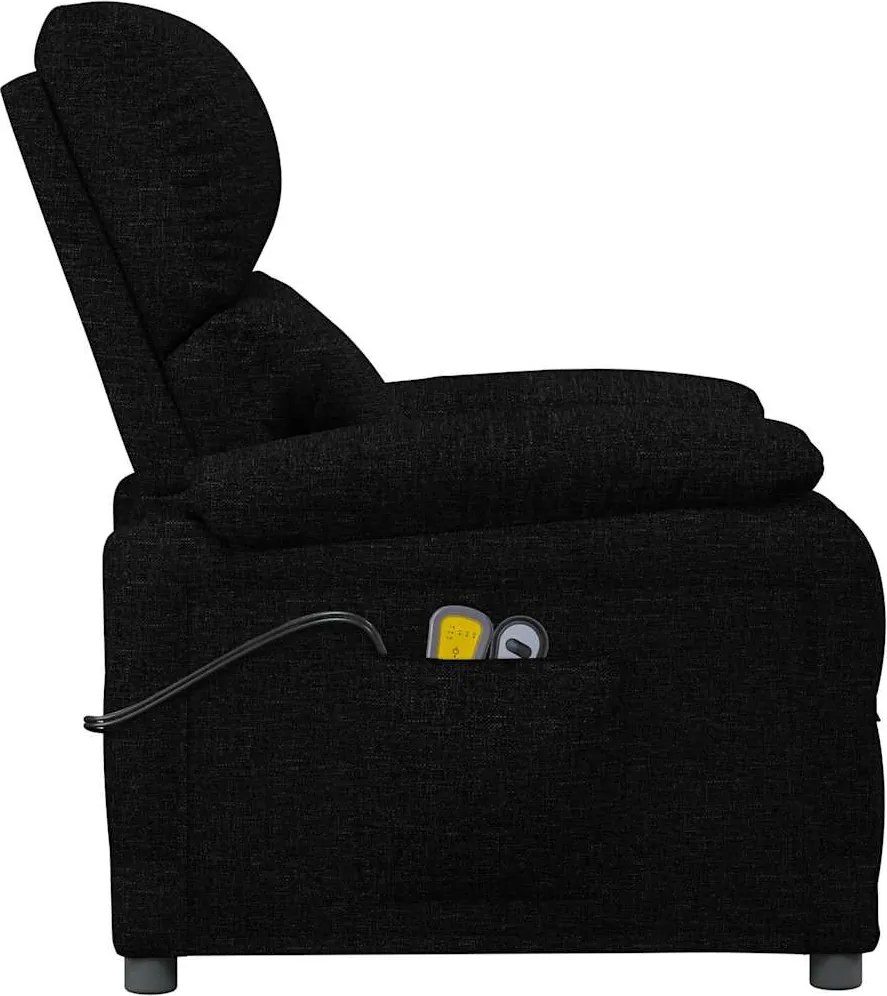 Elektrické masážní křeslo černé textil 3098433