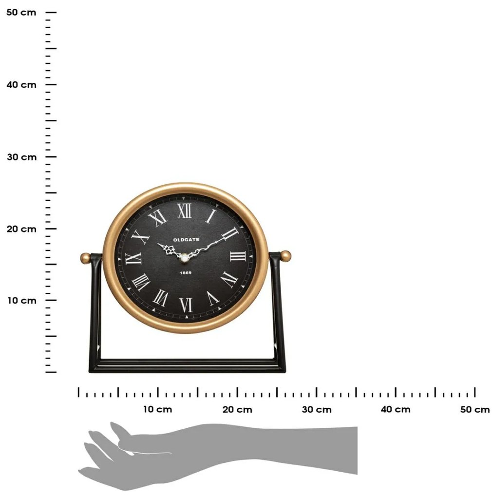 Stolní hodiny Luca, černá/zlatá