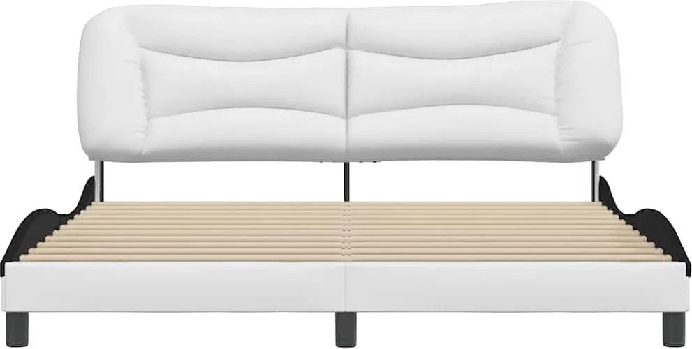 Rám postele bez matrace Hvar bílý a černý 180 x 200 cm umělá kůže 3208022